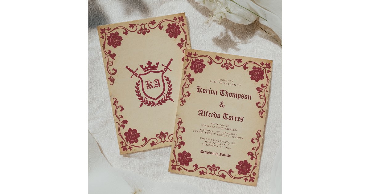 Elegant Royal Fantasy Medieval Wedding Invitation | Zazzle