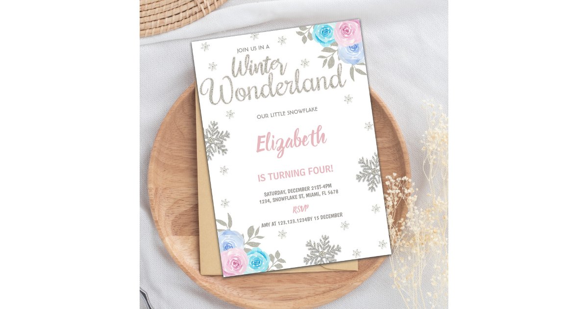 Elegant Snow Birthday Card | Zazzle