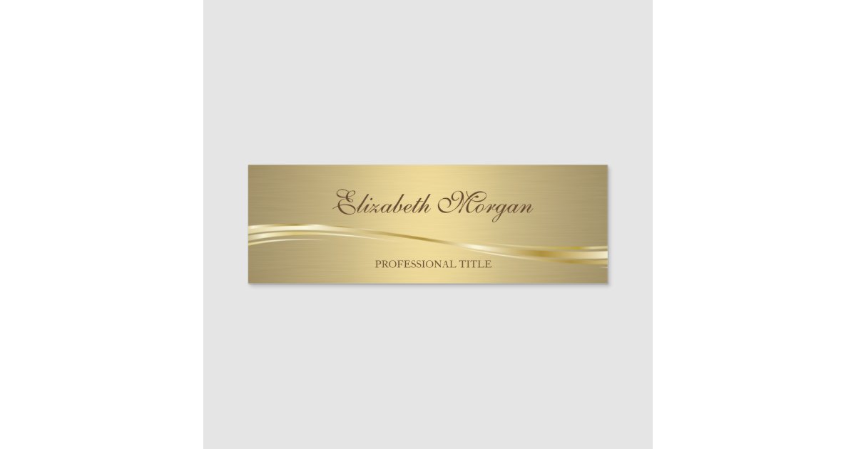 Elegant Stylish Chic Gold Name Tag | Zazzle