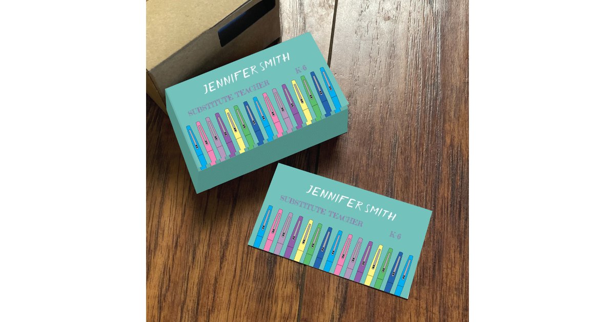 Elementary School Substitute Teacher Business Card | Zazzle