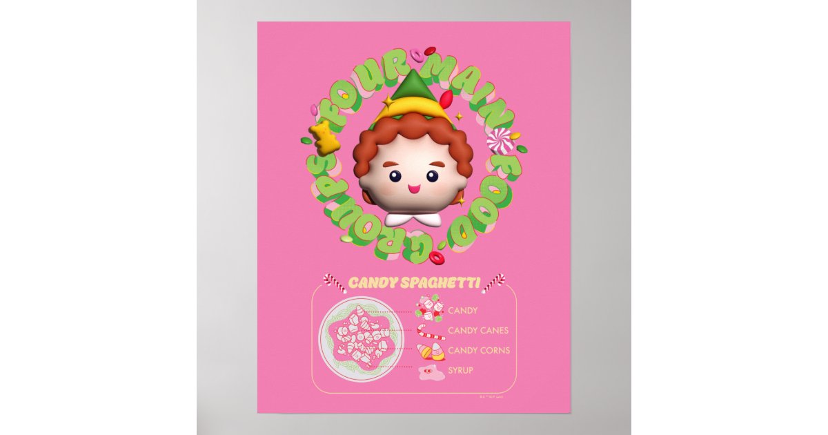 Elf The Movie Four Main Food Groups Poster Zazzle elf-the-movie-four-main-food-groups-poster-zazzle
