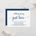 Elopement, Nothing Fancy Just Love, Navy Blue Invitation | Zazzle