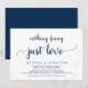 Elopement, Nothing Fancy Just Love, Navy Blue Invitation | Zazzle