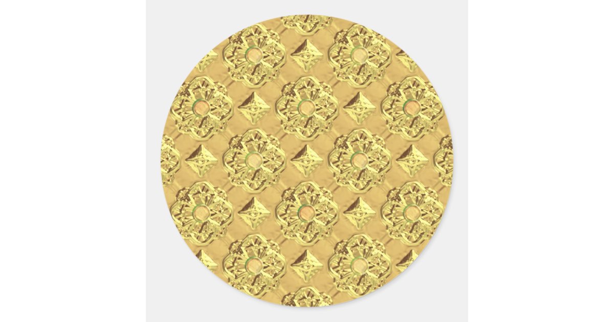 Embossed Gold Foil Classic Round Sticker | Zazzle