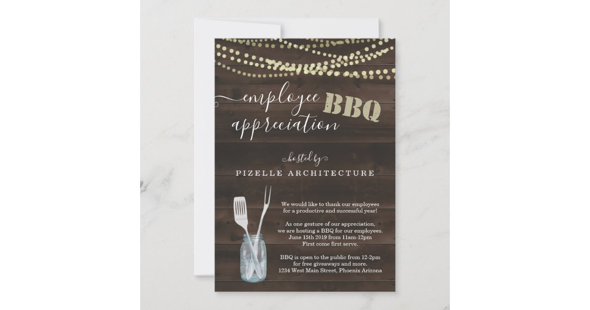 Employee Appreciation Business BBQ Party Invitation | Zazzle