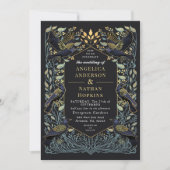 Enchanted Gothic Raven Floral Wedding Invitation | Zazzle