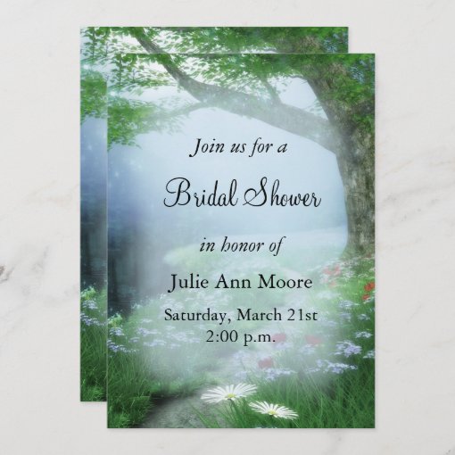 Enchanted Woodland Forest Bridal Shower Invitation | Zazzle