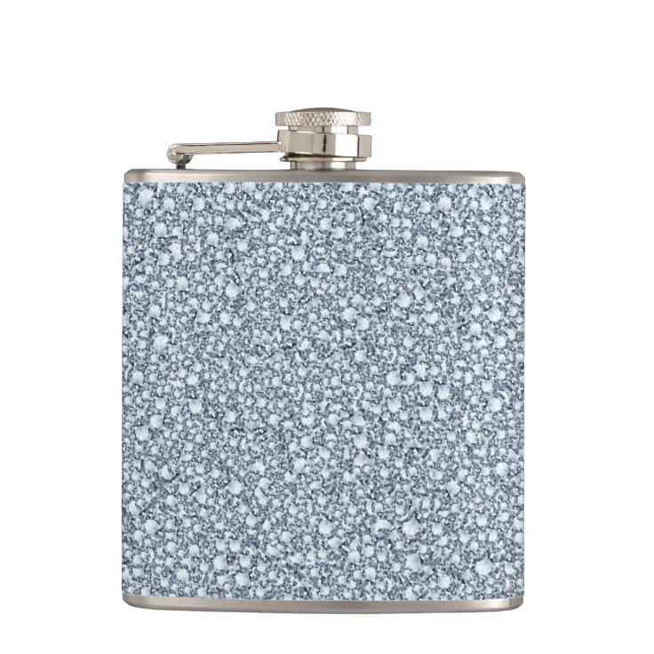Encrusted Diamonds Look Glitter Patter Hip Flask | Zazzle