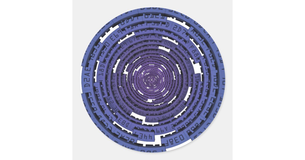 Encrypted Tunnel - BLUE Classic Round Sticker | Zazzle