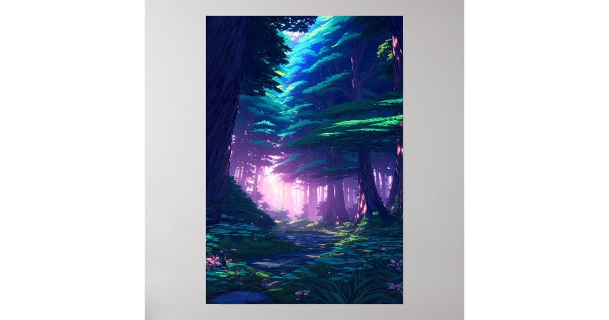 Eternal Greenery, Anime forest Poster | Zazzle