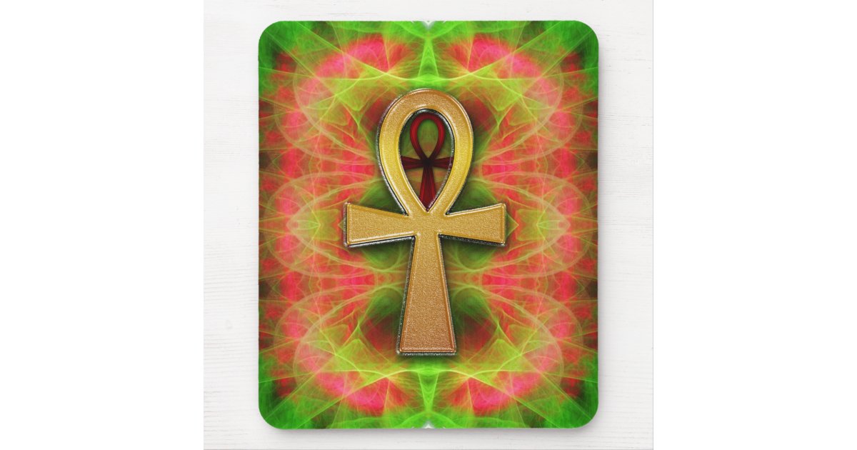 Eternal Life Ankh Psychedelic Buzz Mousepad | Zazzle