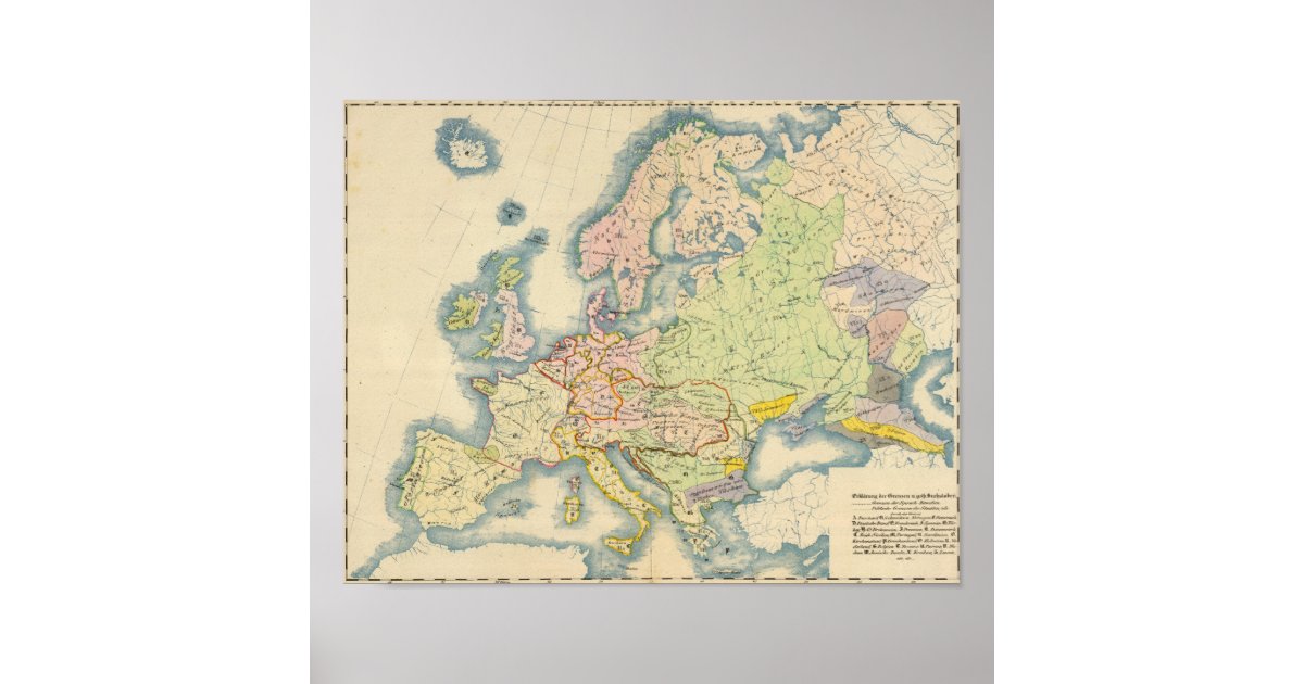 Ethnographic map of Europe Poster | Zazzle