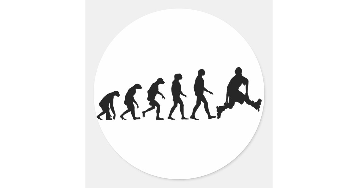 Evolution of Rollerblading Classic Round Sticker | Zazzle