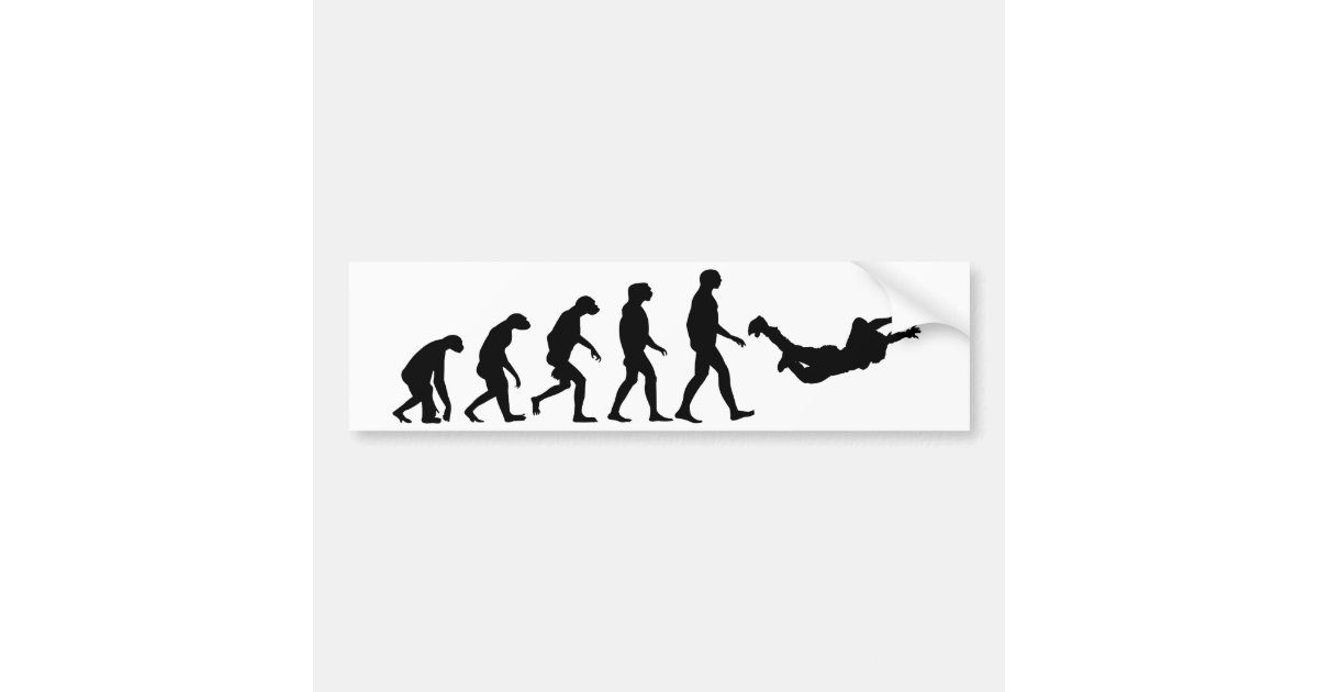 Evolution of Skydiving Bumper Sticker | Zazzle