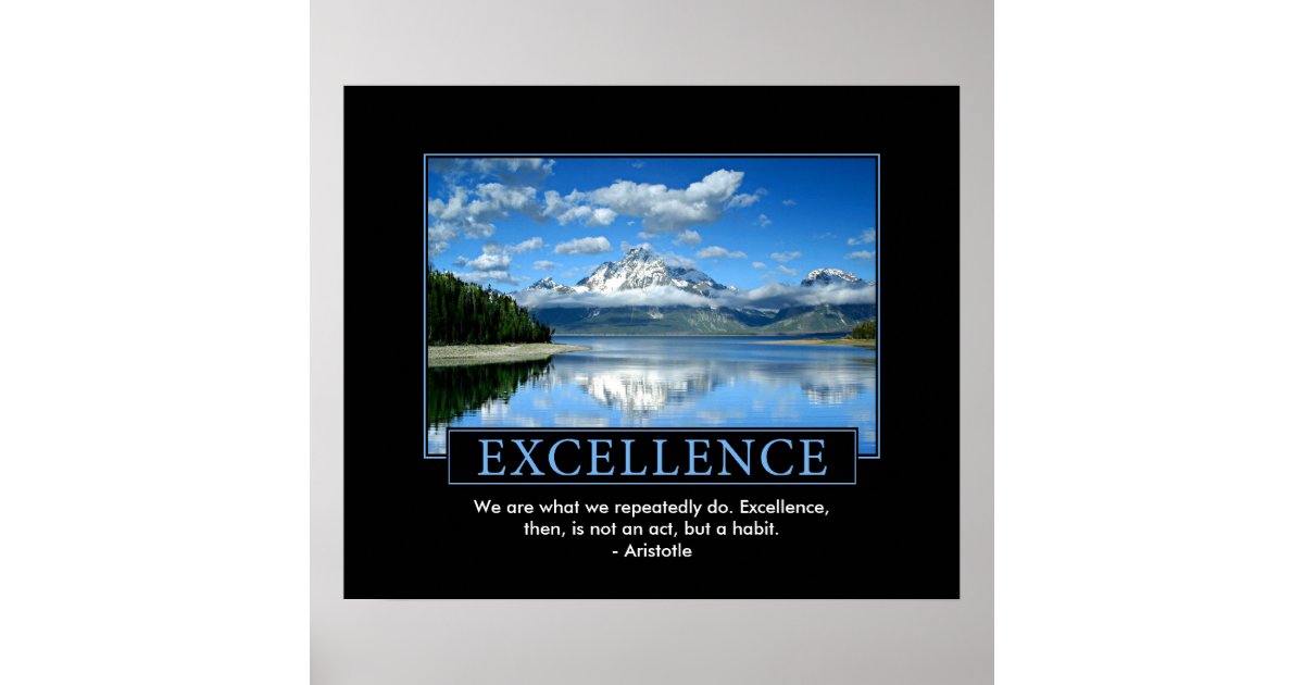Excellence Inspirational Poster | Zazzle