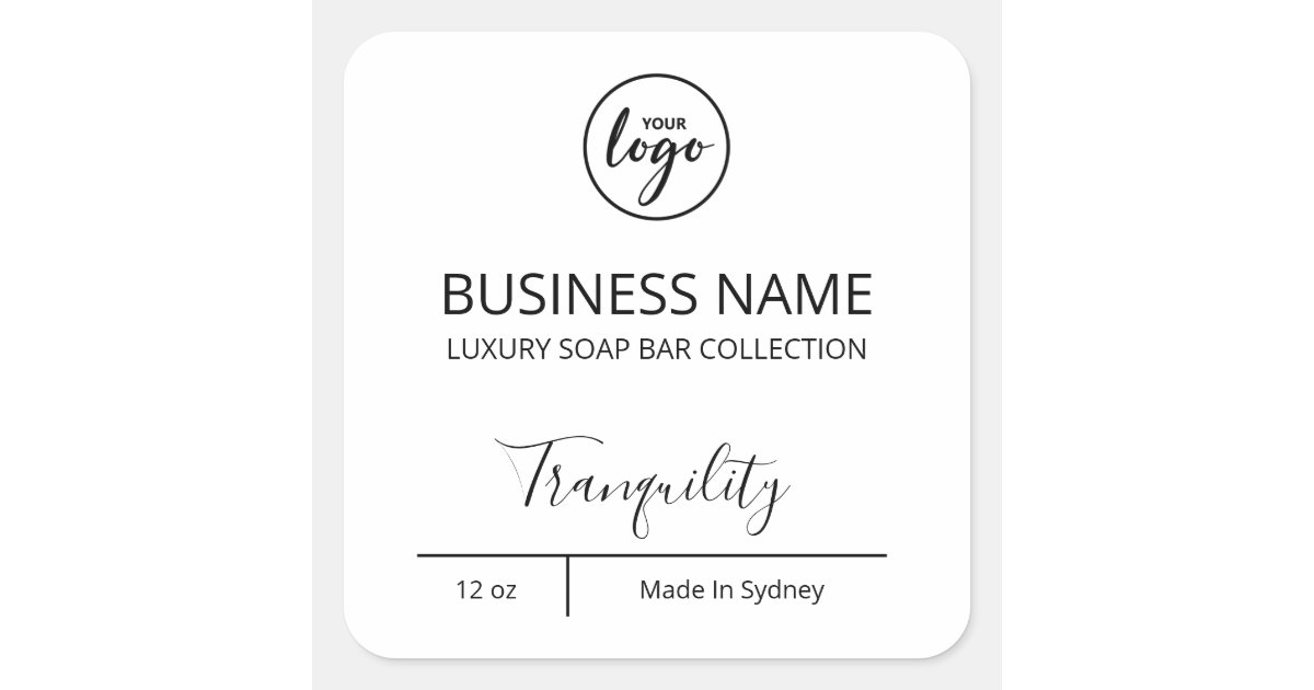 Exquisite Luxury Logo White Soap Bar Labels | Zazzle