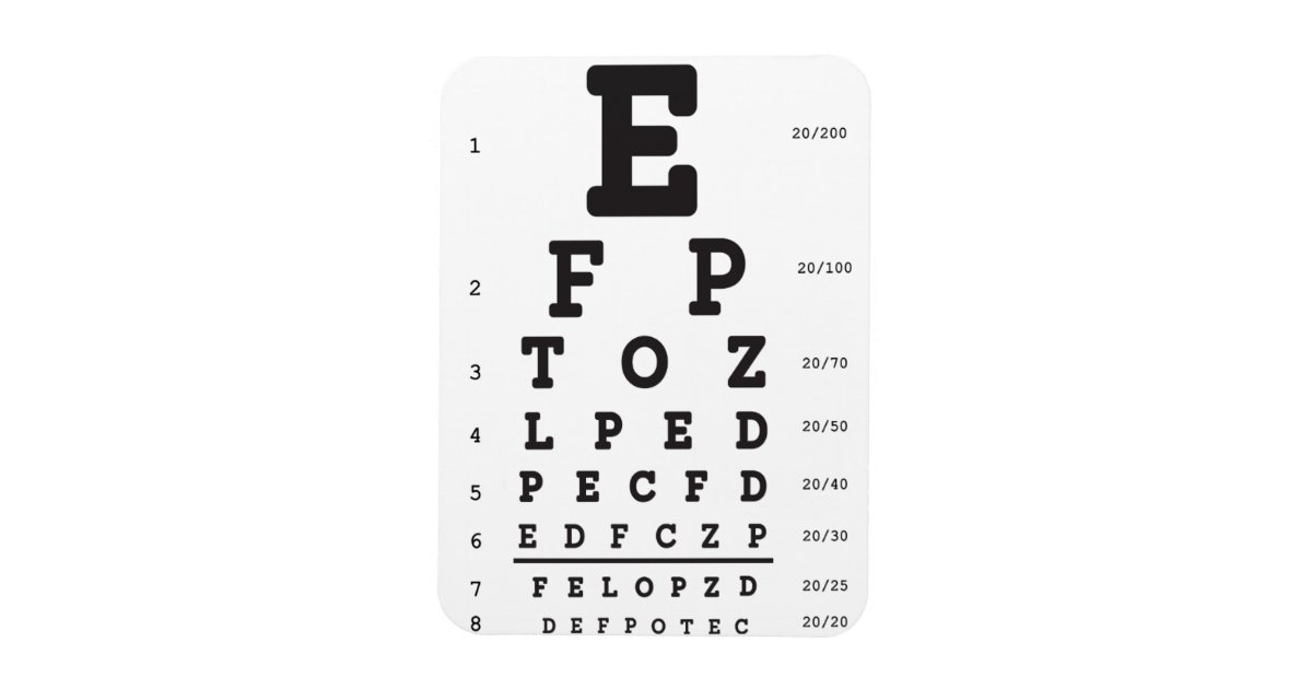 Eye Chart Optometry Ophthalmology Optical Magnet | Zazzle