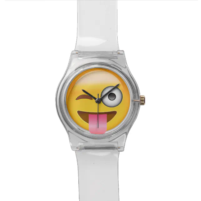 Face With Stuck Out Tongue And Winking Eye Emoji Watch | Zazzle