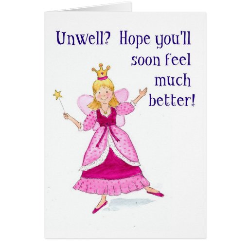 Fairy Princess Get Well Soon Card | Zazzle