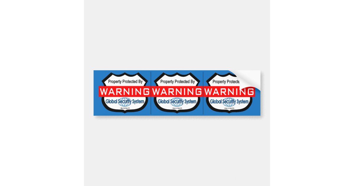 Fake Security Stickers, Window Decals- 3 per Sheet Bumper Sticker | Zazzle