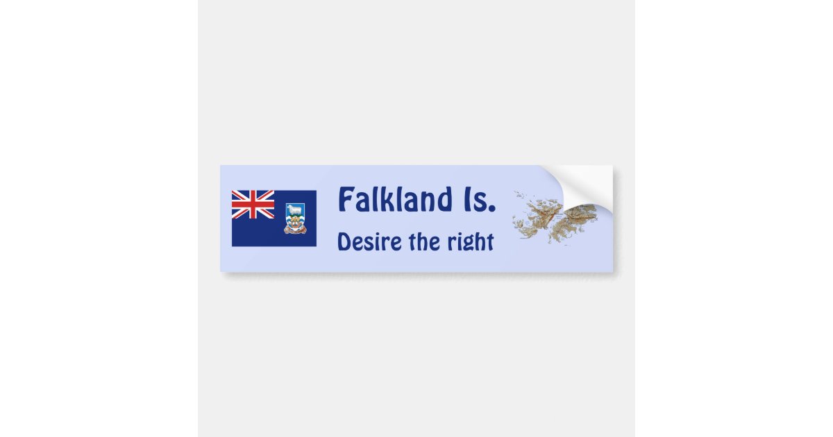 Falkland Islands Flag and Map Bumper Sticker | Zazzle