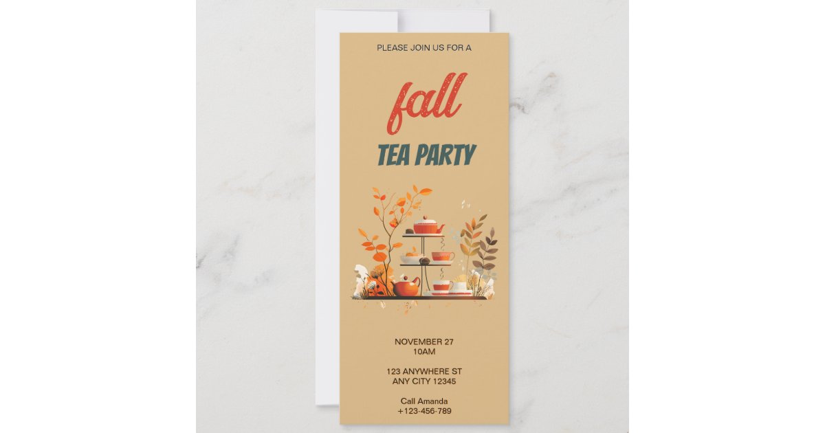 Fall Tea Party Invitation | Zazzle