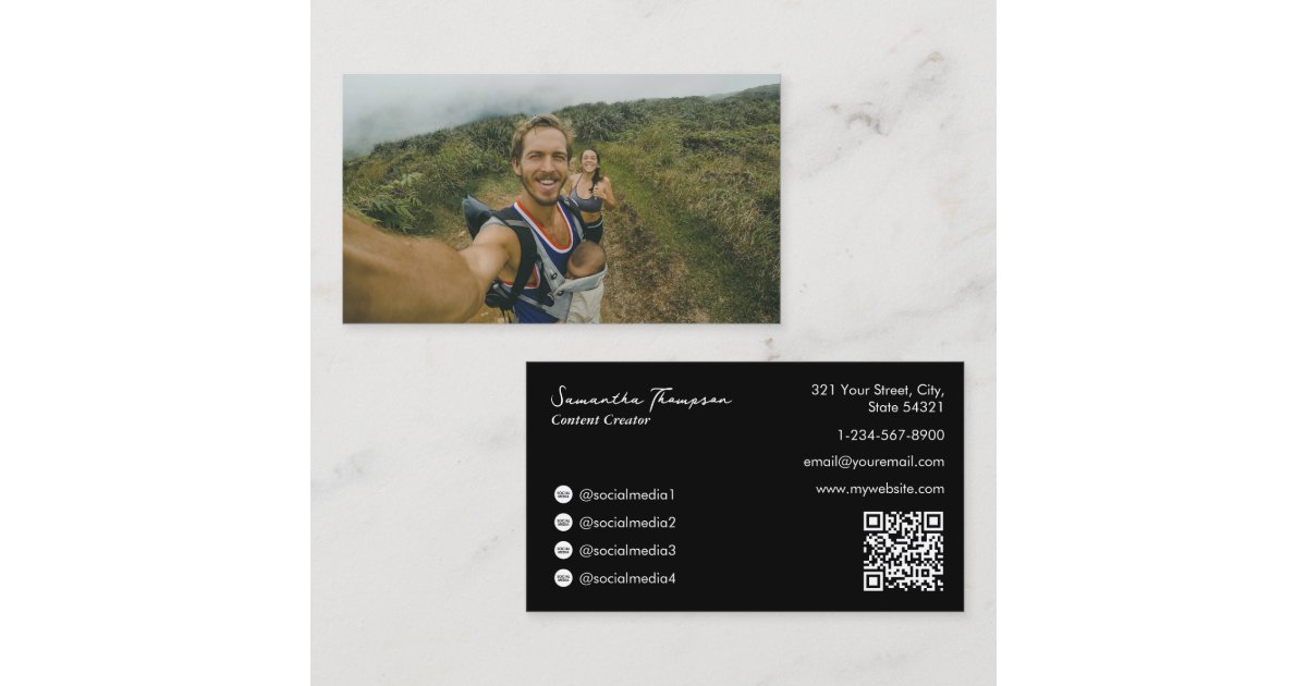 Family Influencer Vlogger Influencer Full Photo Business Card | Zazzle