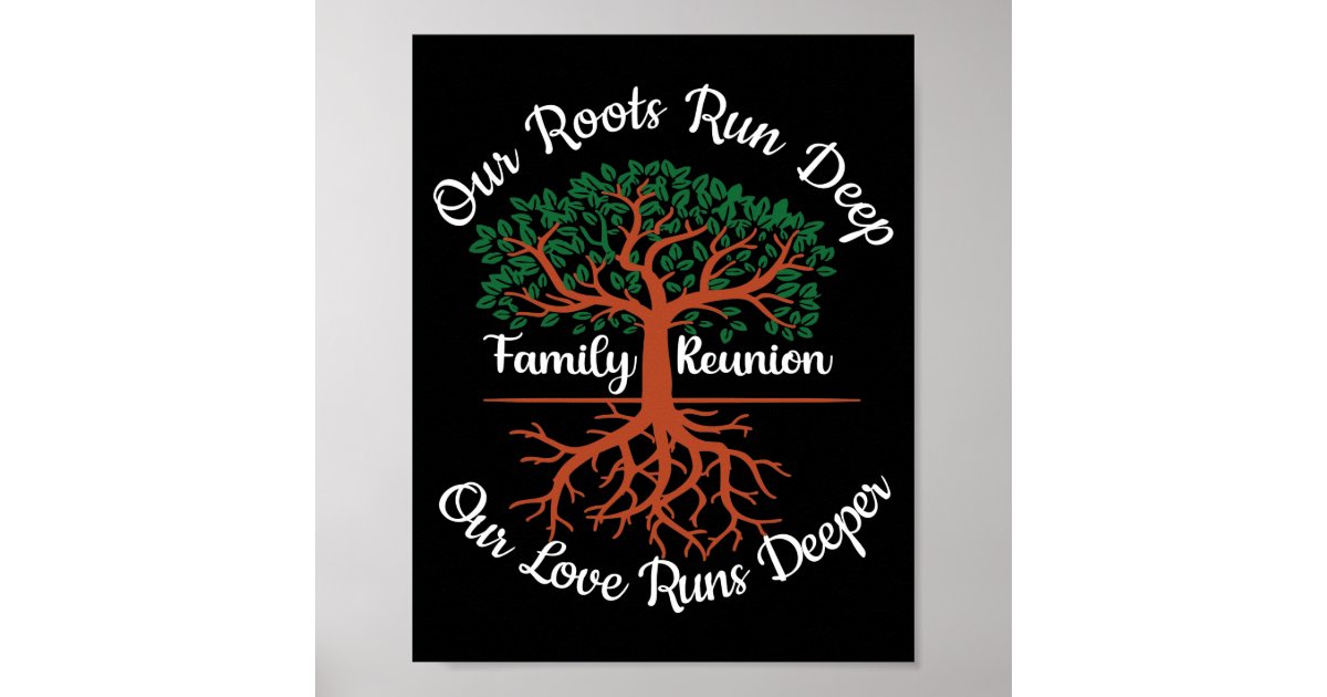 Family Reunion Our Roots Run Deep Tree Poster | Zazzle