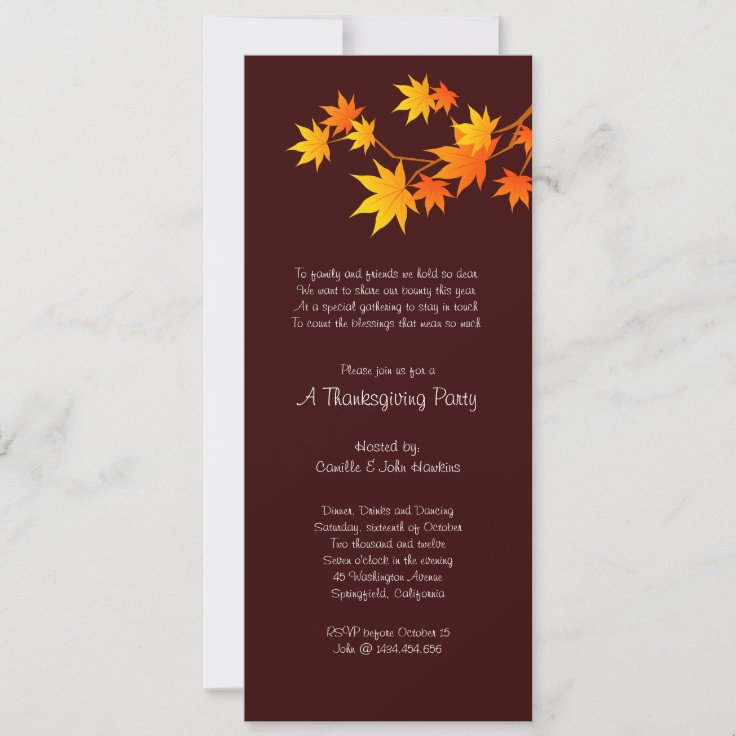 Family Reunion Thanksgiving Dinner Party Invitation | Zazzle