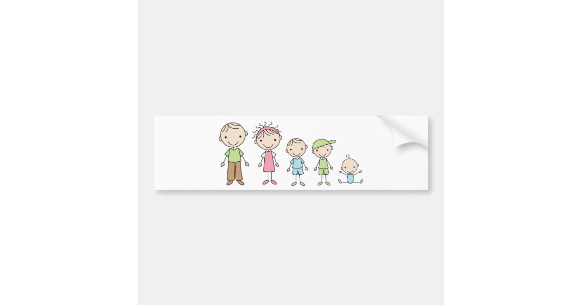 Family Stick Figures Bumper Stickers | Zazzle