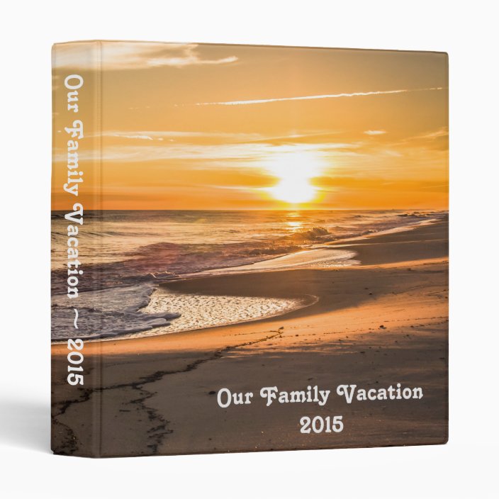 Family Vacation Photo Album with Beach Sunset Binder | Zazzle.ca