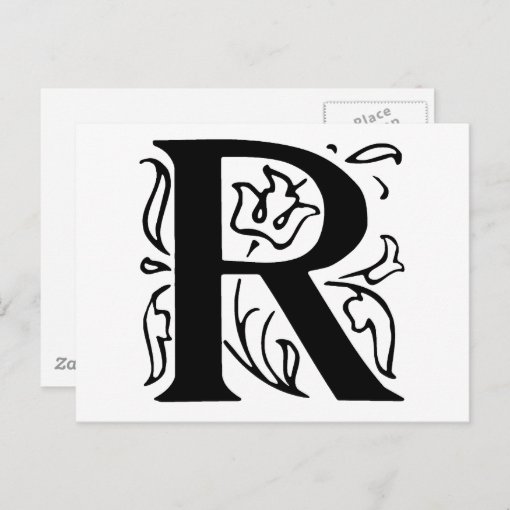 Fancy Letter R Postcard | Zazzle
