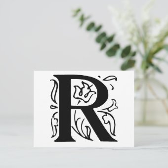 Fancy Letter R Postcard | Zazzle