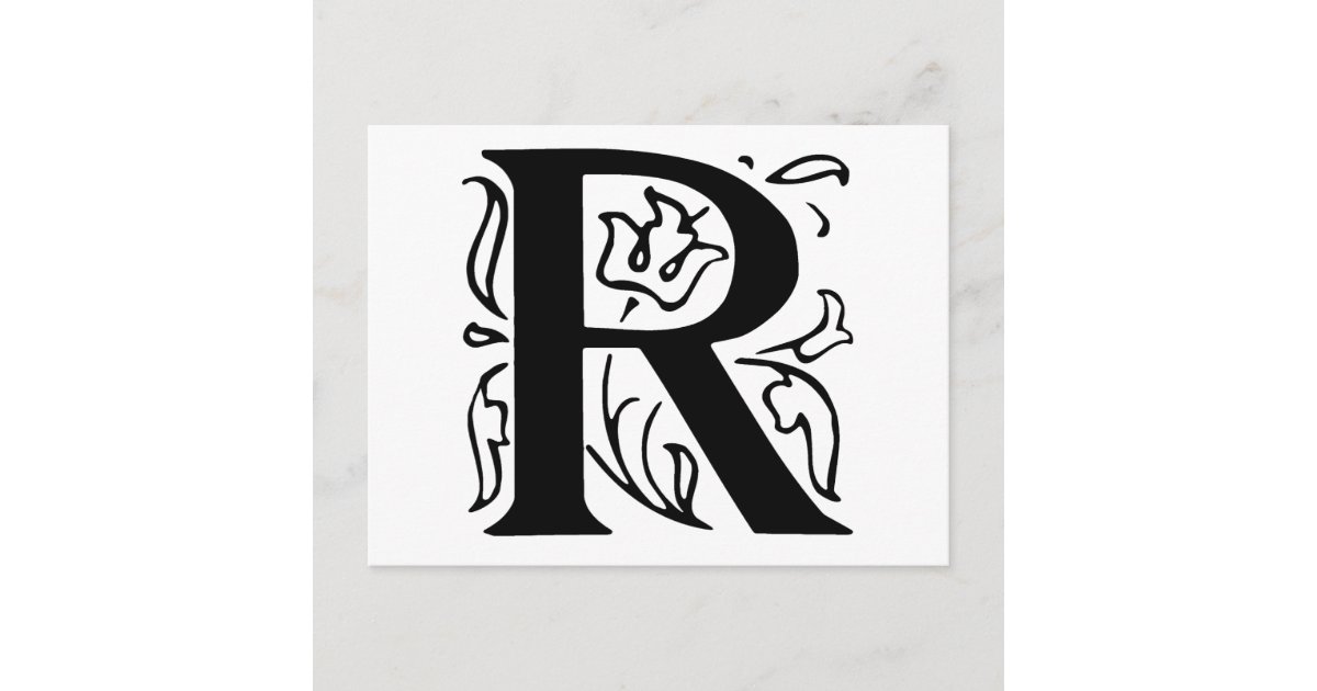 Fancy Letter R Postcard | Zazzle