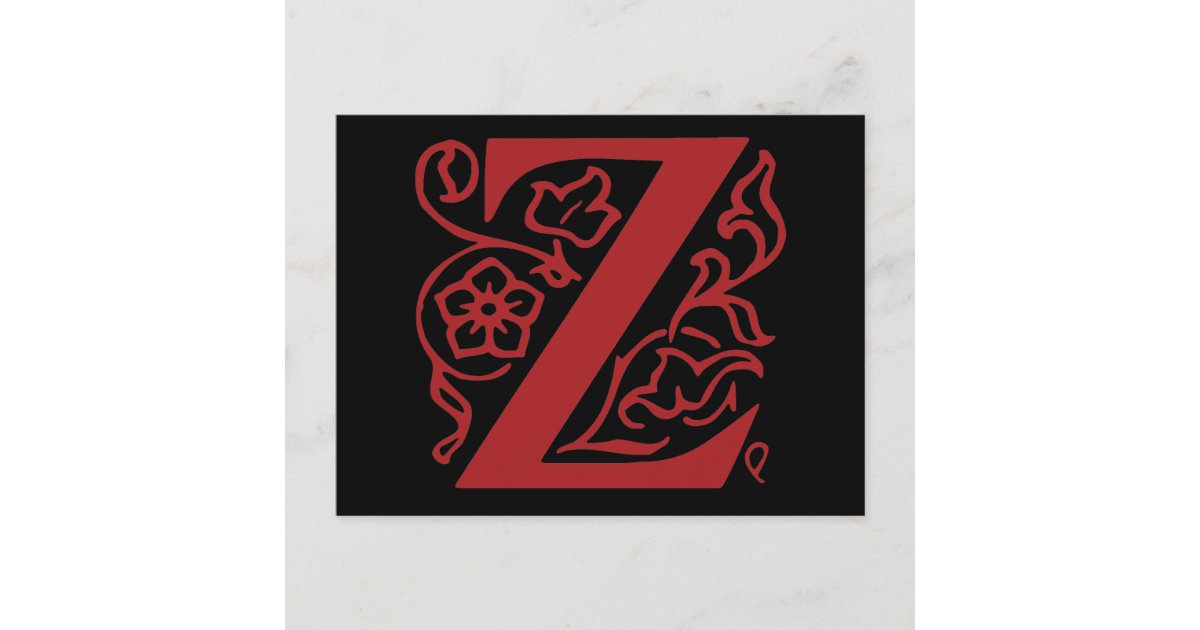 Fancy Letter Z Postcard | Zazzle