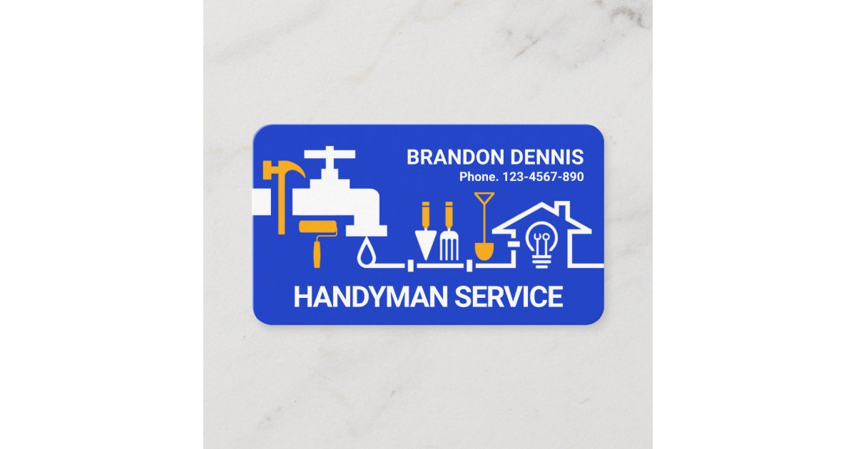 Faucet Piping Handyman Tools Border Business Card | Zazzle