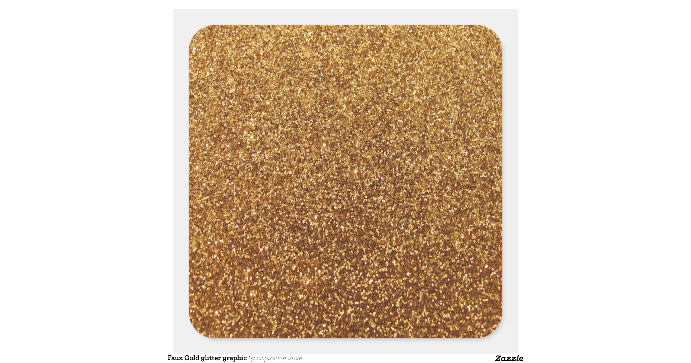 Faux Gold glitter graphic Square Sticker | Zazzle