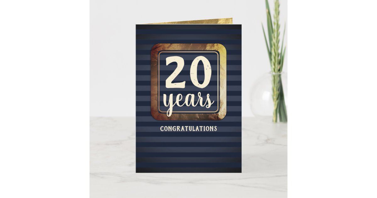 Faux gold milestone employee anniversary card | Zazzle.ca