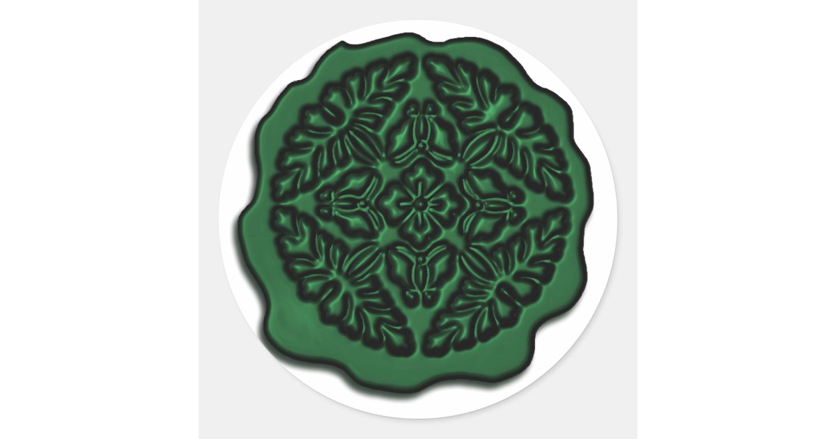 Faux Wax Seal, Emerald Classic Round Sticker | Zazzle