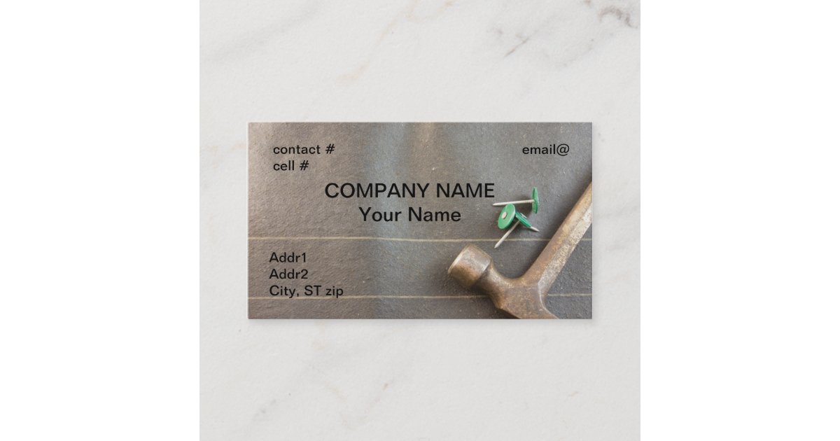 felt nails on roofing felt business card | Zazzle