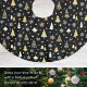 Festive Christmas Trees Snowflakes Black Brushed Polyester Tree Skirt ...