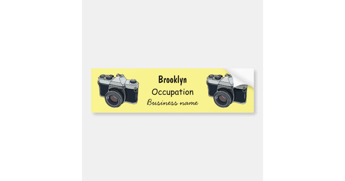 Film camera cartoon illustration bumper sticker | Zazzle