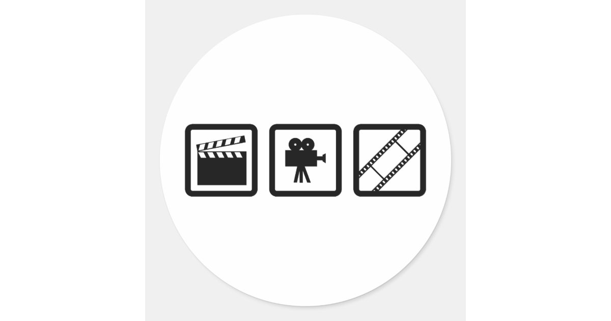 filmmaking gear classic round sticker | Zazzle