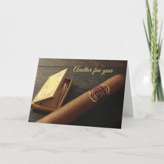 Fine Cigar Aficionado Smoker Birthday Card | Zazzle.ca