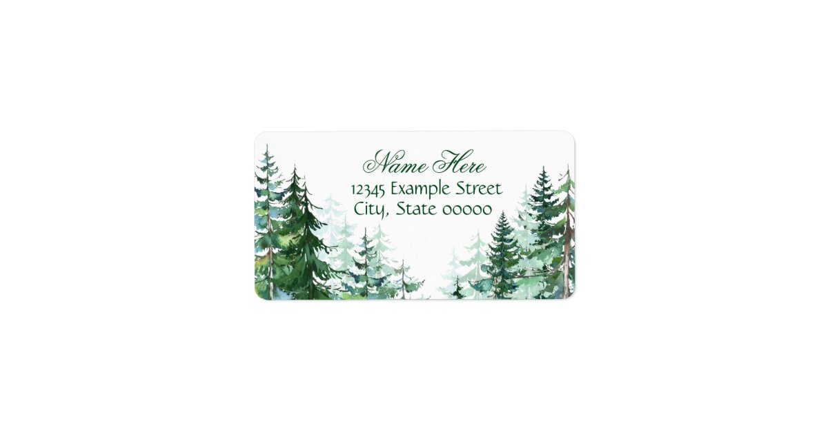 Fir Tree Return Address Label | Zazzle