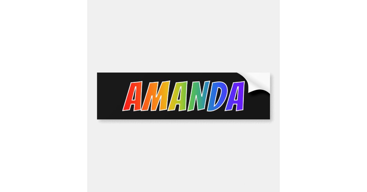 First Name "AMANDA": Fun Rainbow Colouring Bumper Sticker | Zazzle