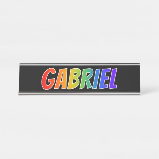 First Name "GABRIEL": Fun Rainbow Colouring Desk Name Plate | Zazzle.ca