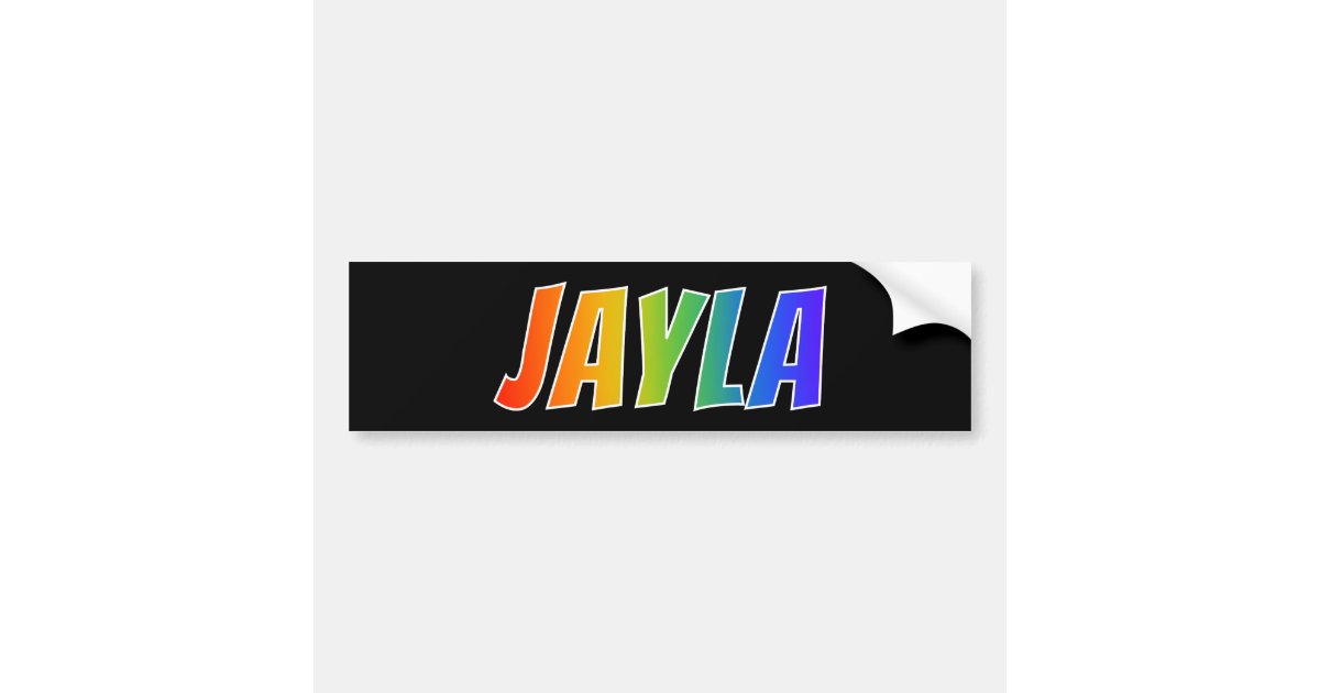 First Name "JAYLA": Fun Rainbow Colouring Bumper Sticker | Zazzle