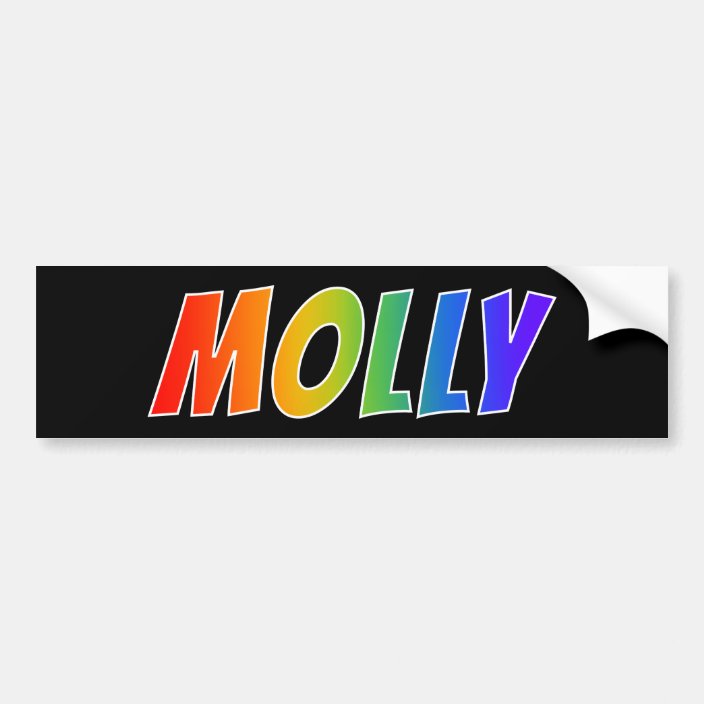 First Name "MOLLY": Fun Rainbow Colouring Bumper Sticker | Zazzle.ca