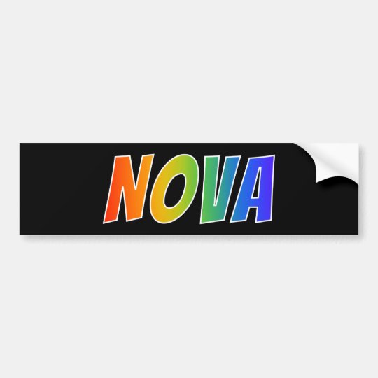 First Name "NOVA": Fun Rainbow Colouring Bumper Sticker | Zazzle.ca